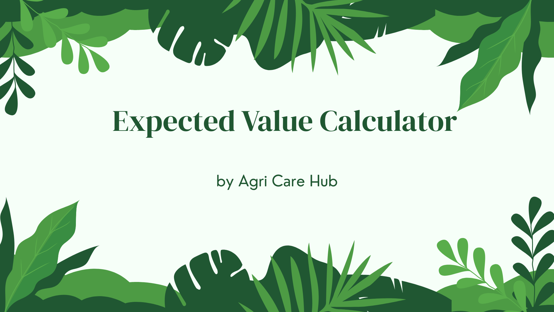 Expected Value Calculator - Free Stats Tool
