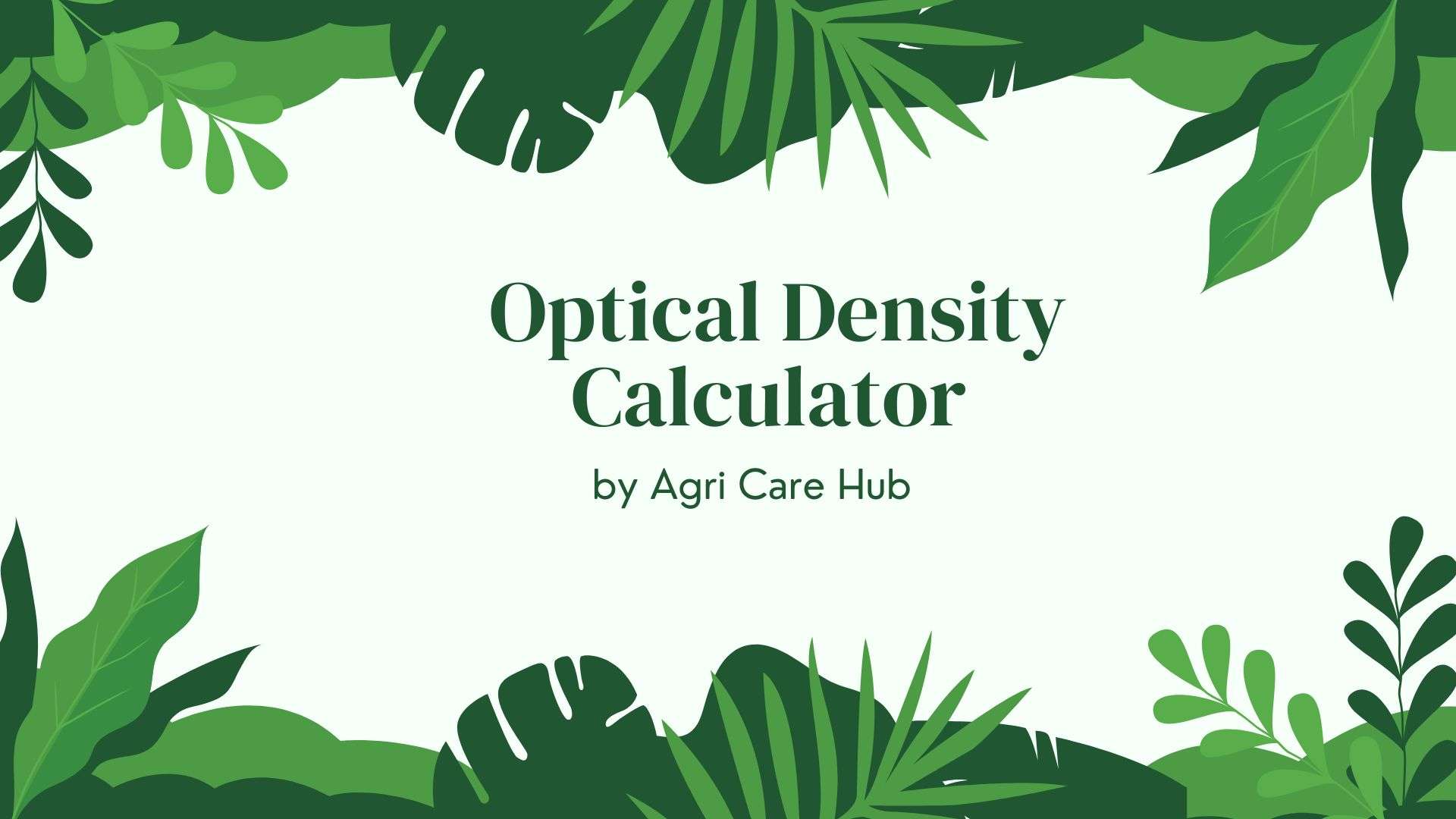Optical Density Calculator: Precise Light Measurement Tool