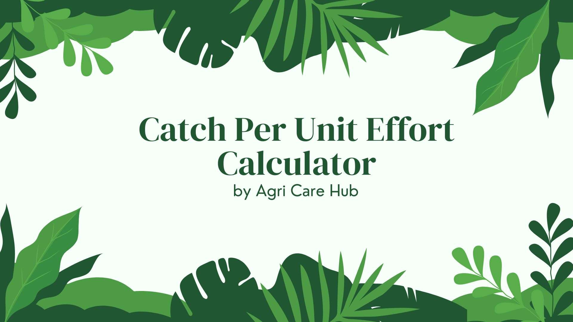 Catch Per Unit Effort Calculator: Fishery Tool