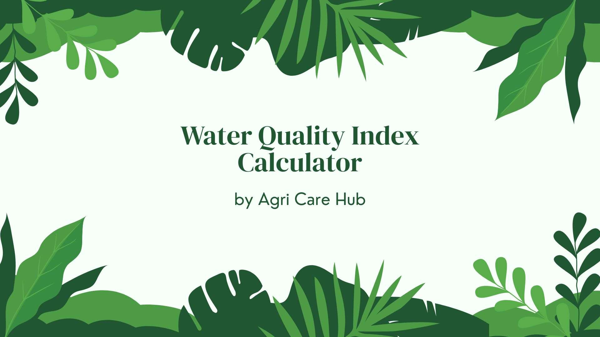 Water Quality Index Calculator for Accurate Assessment