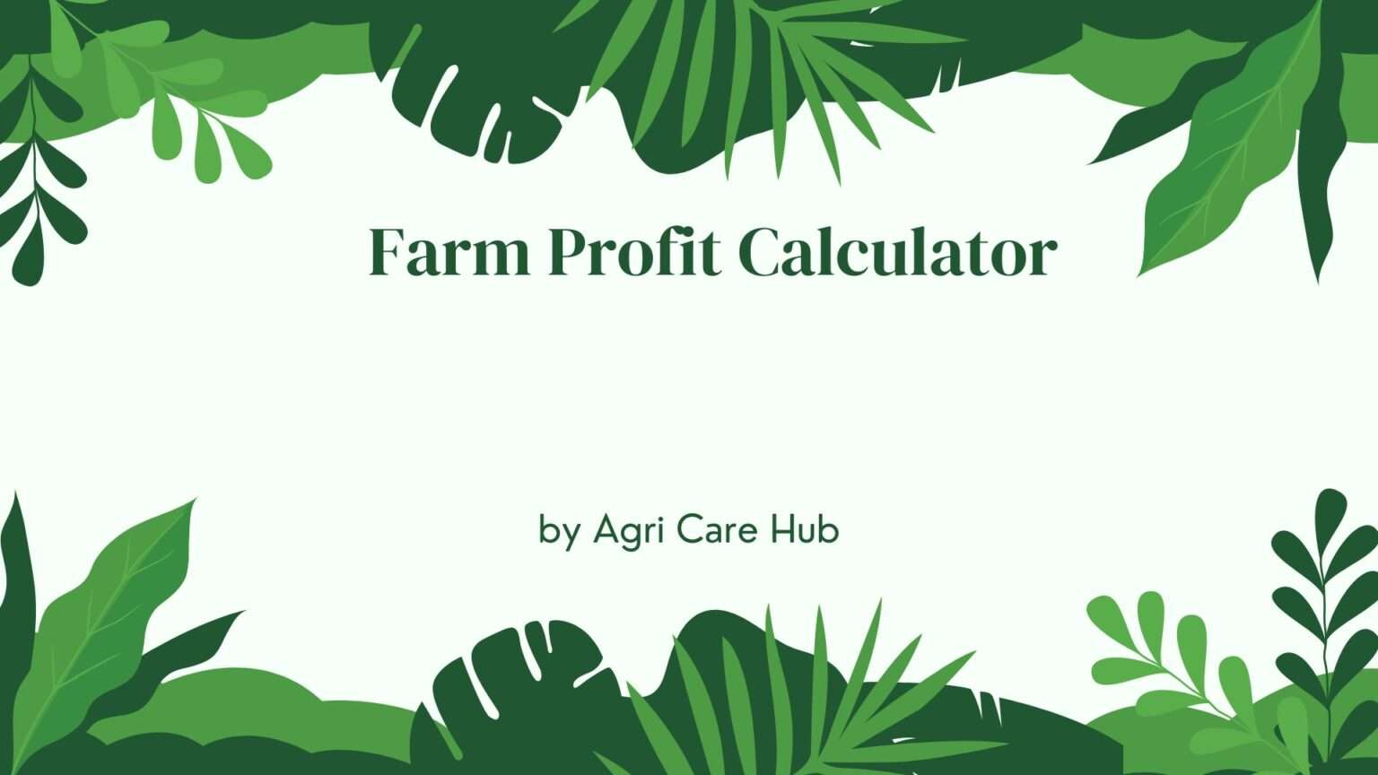 Farm Cost Analysis Calculator – Track Your Farming Expenses