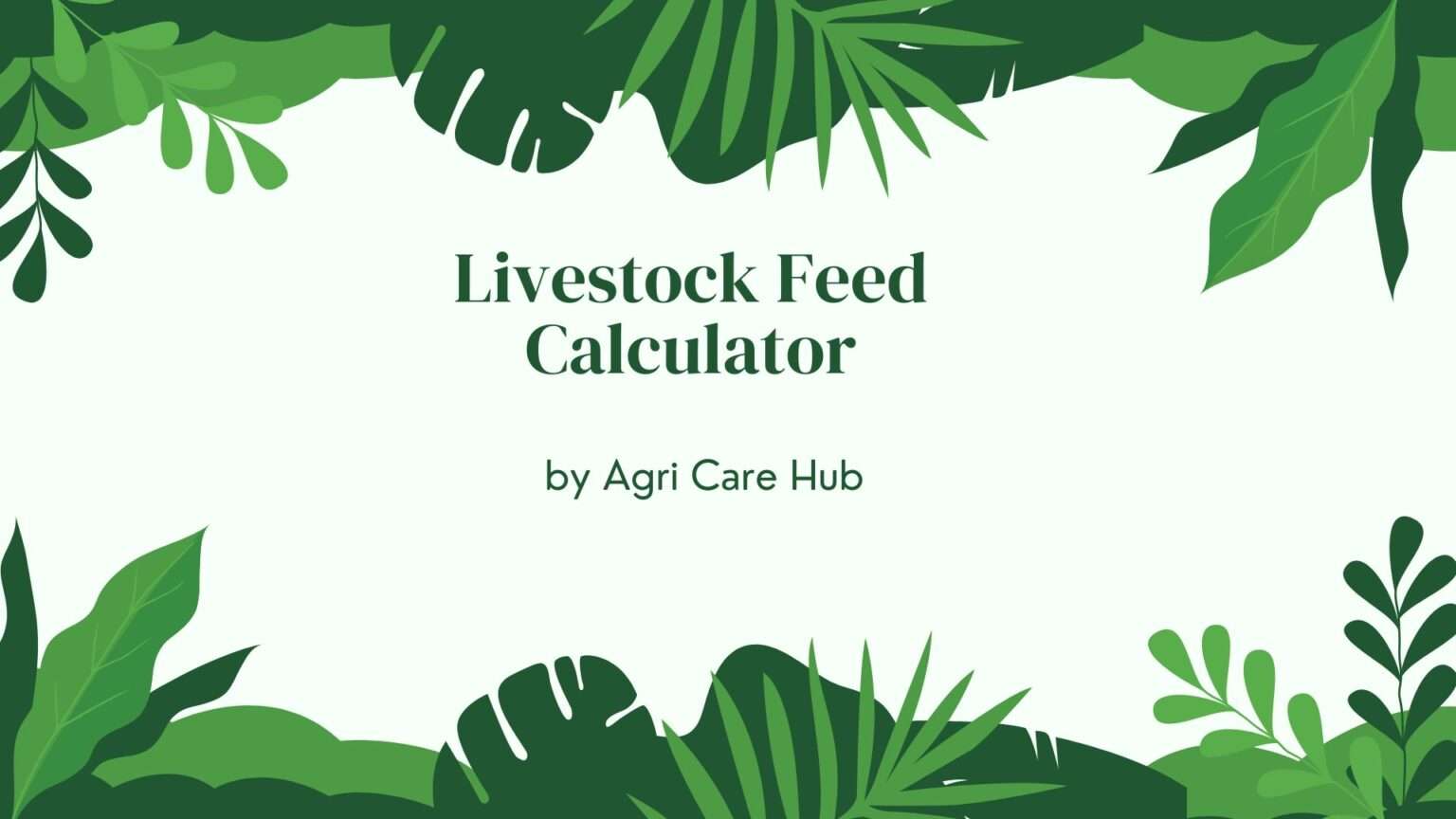 Livestock Feed Ration Calculator - Optimize Animal Diets