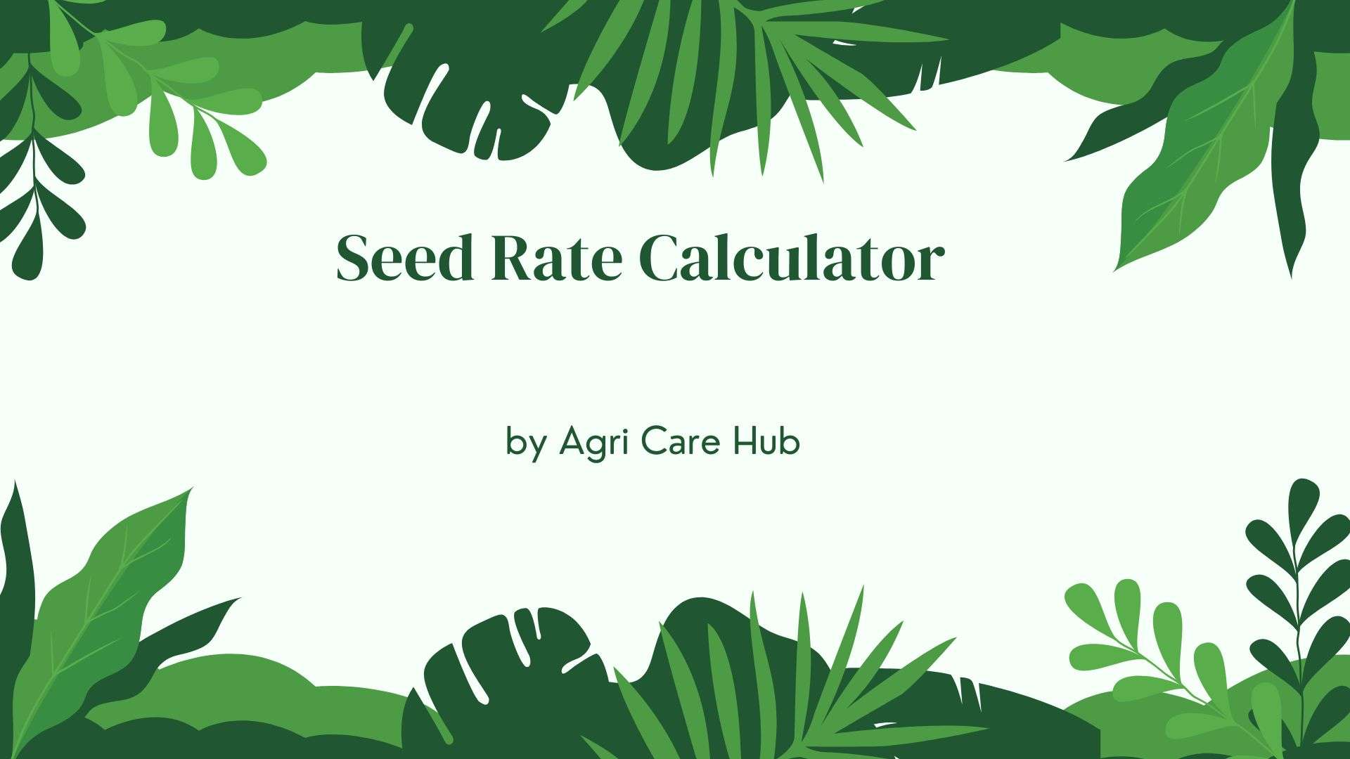 Seed Rate Calculator: Precise Planting Tool