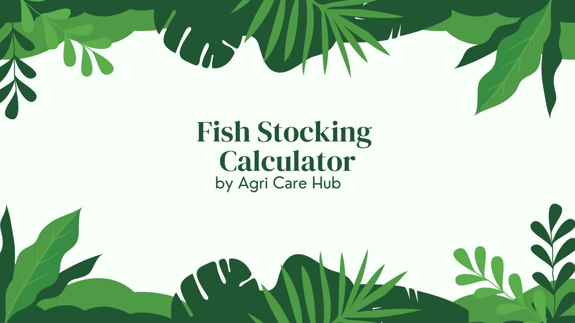 Fish Stocking Calculator: Optimize Aquaculture