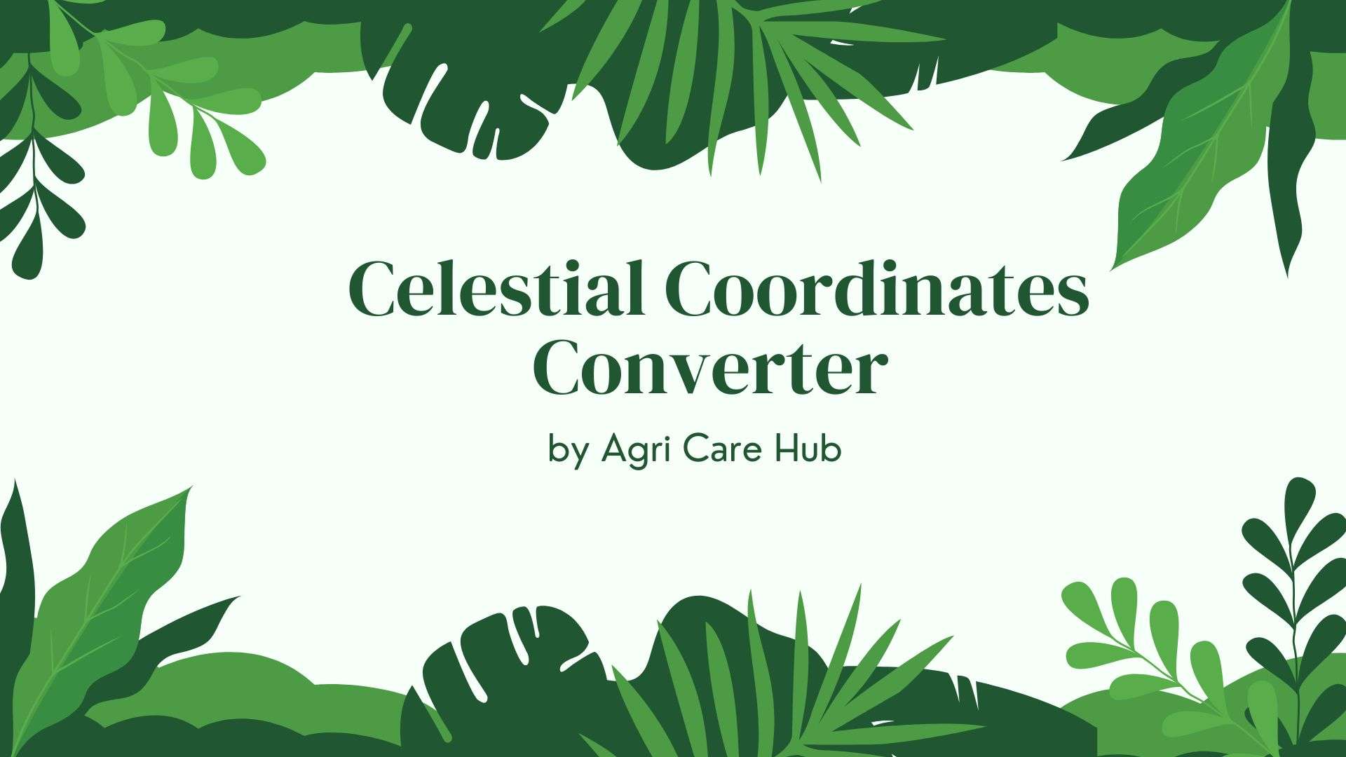 Celestial Coordinates Converter Calculator Tool