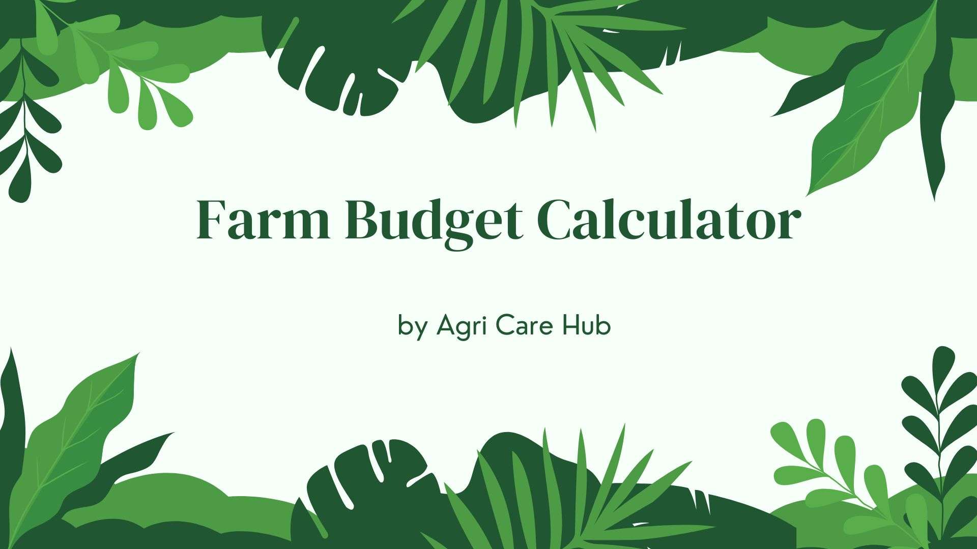 Farm Budget Calculator: Plan Farm Costs & Profits