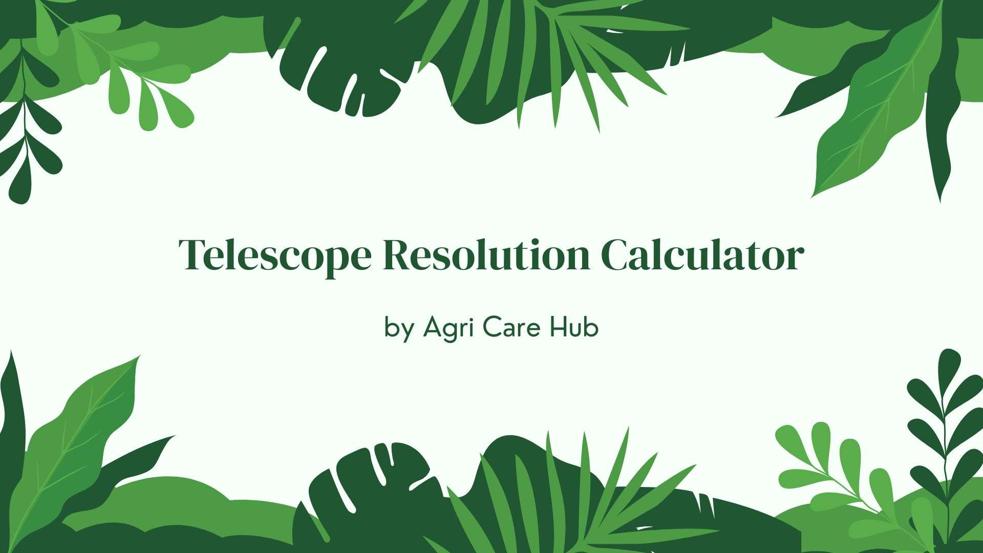 Telescope Resolution Calculator: Find Angular Precision