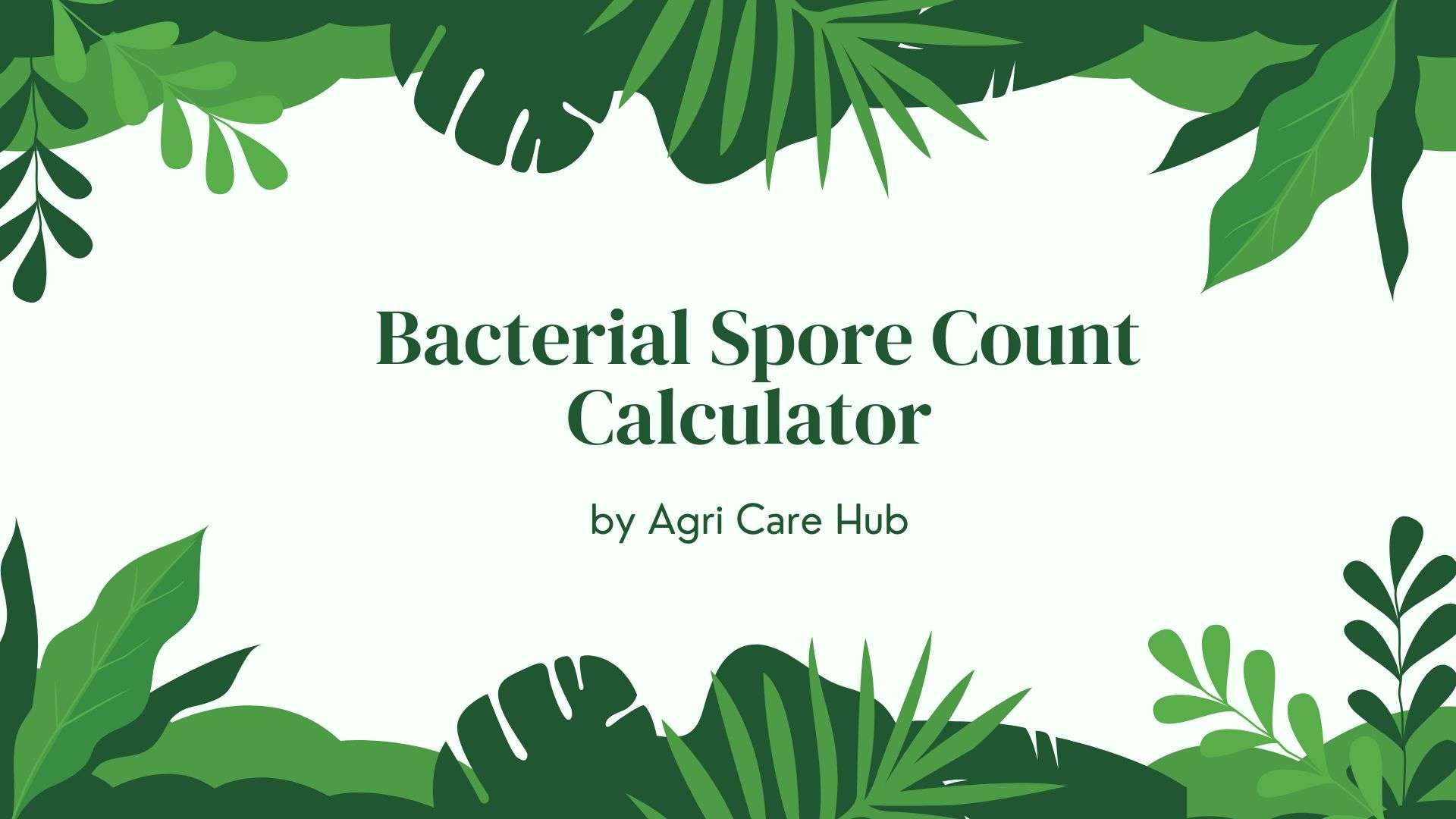 Bacterial Spore Count Calculator for Labs