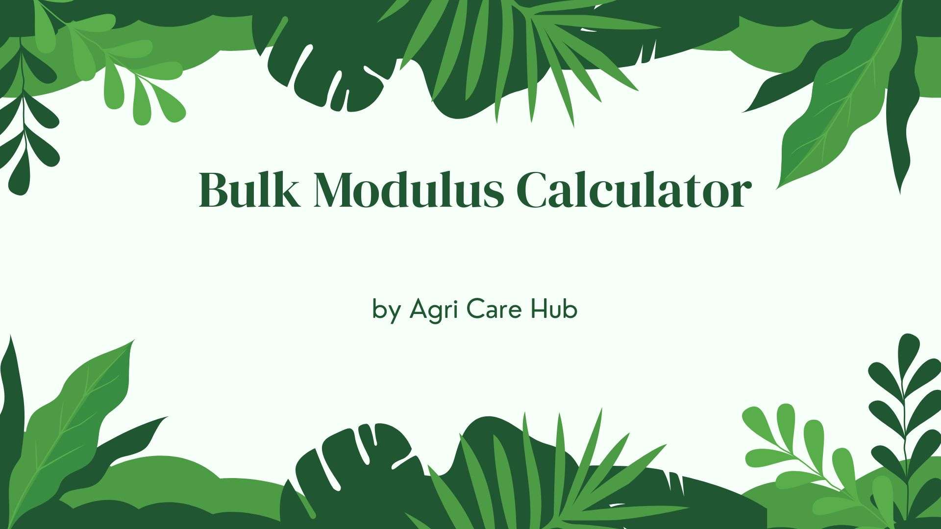 Bulk Modulus Calculator - Precise Material Analysis