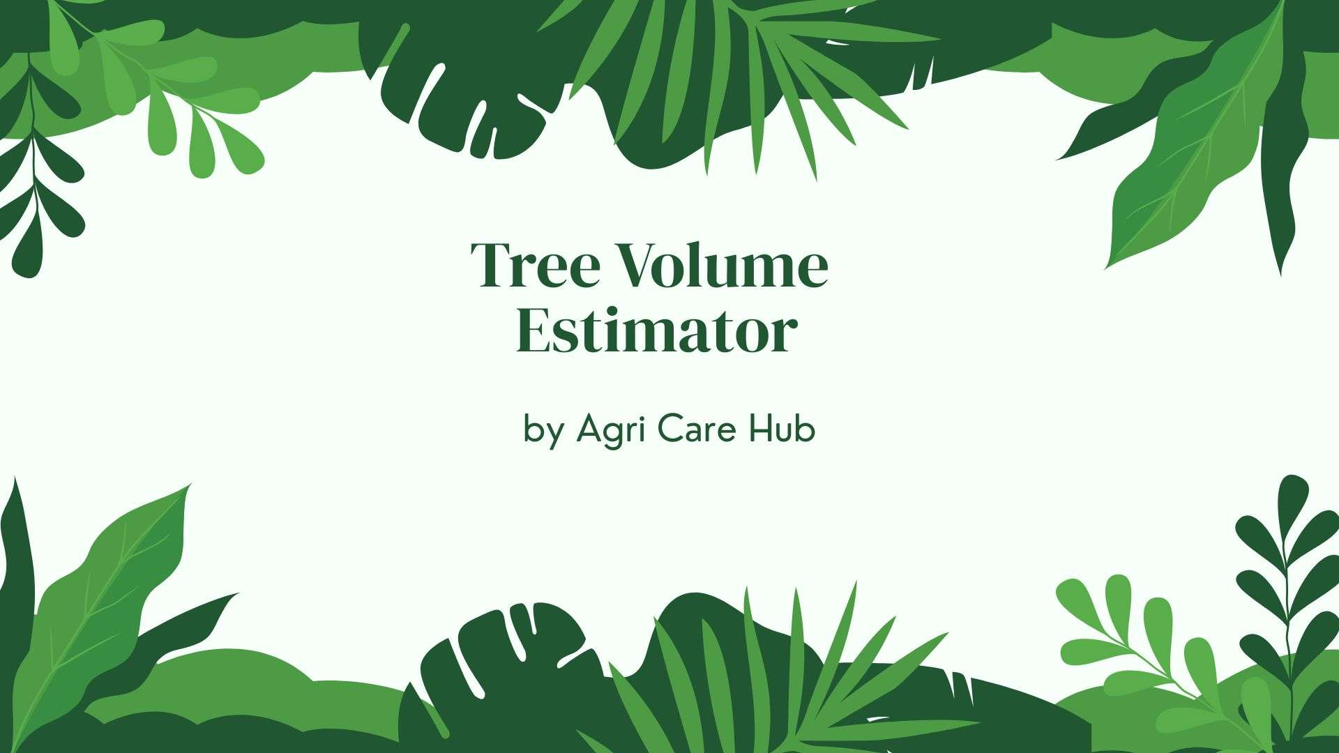 Tree Volume Estimator for Precise Forestry Calculations