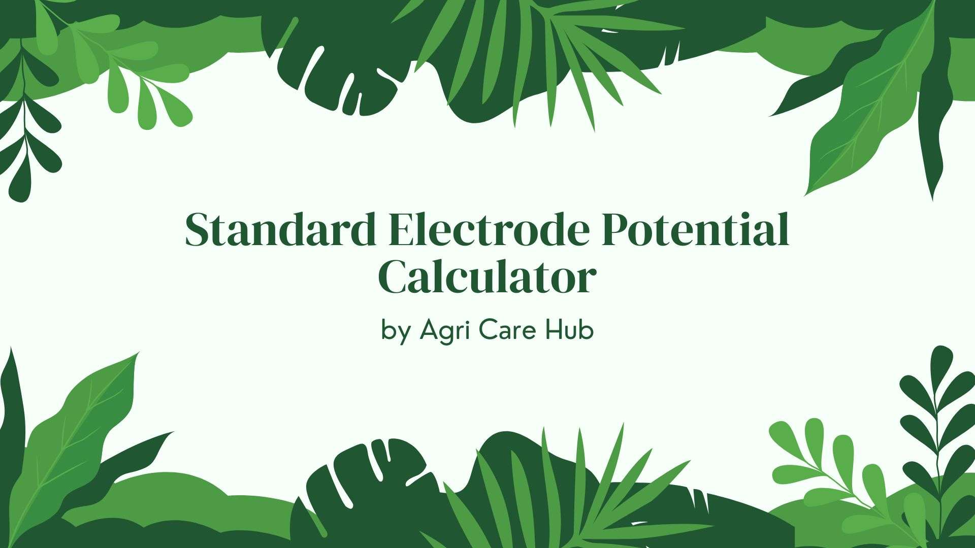Standard Electrode Potential Calculator: Cell Voltage Tool
