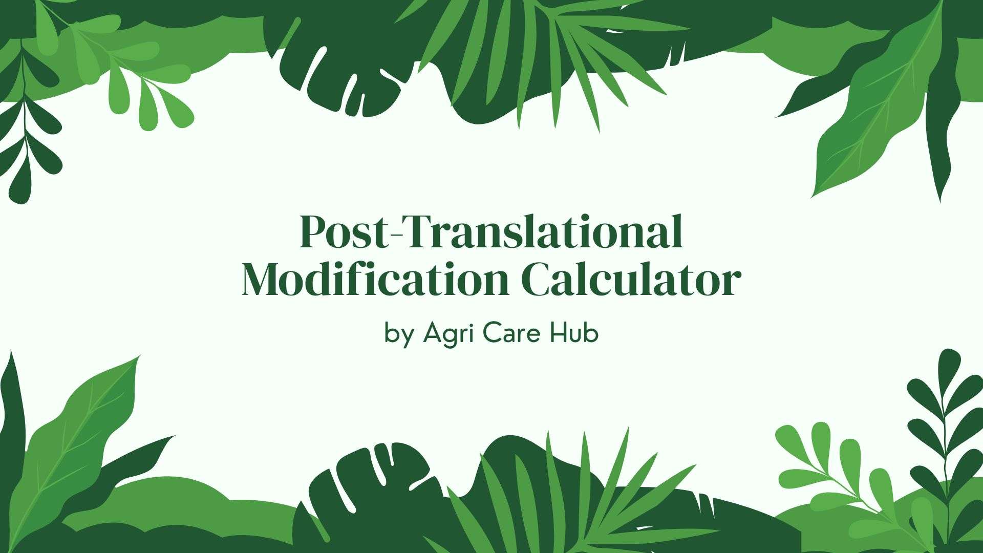 Post-Translational Modification Calculator Guide