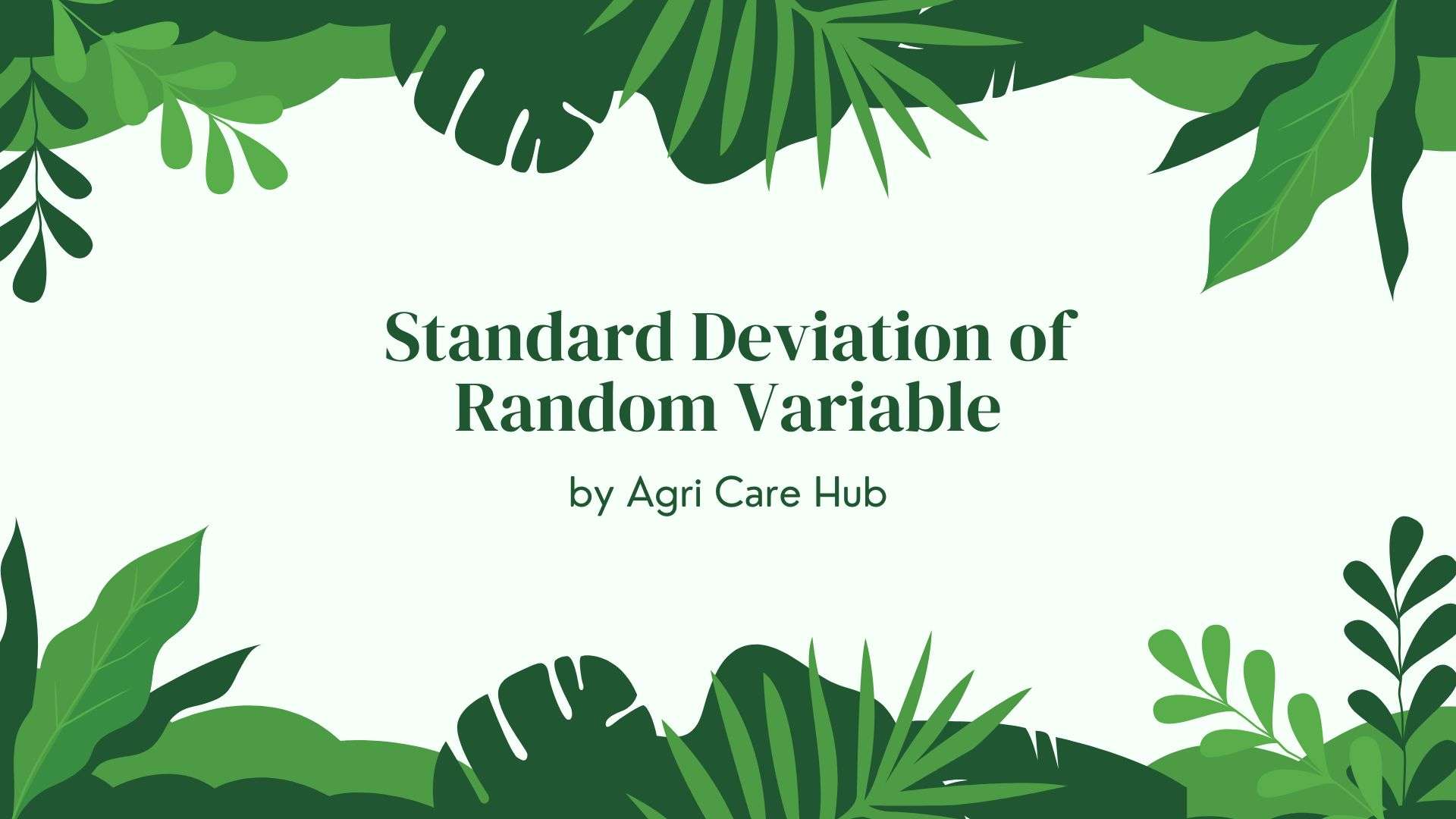 Standard Deviation of Random Variable: Precise Tool