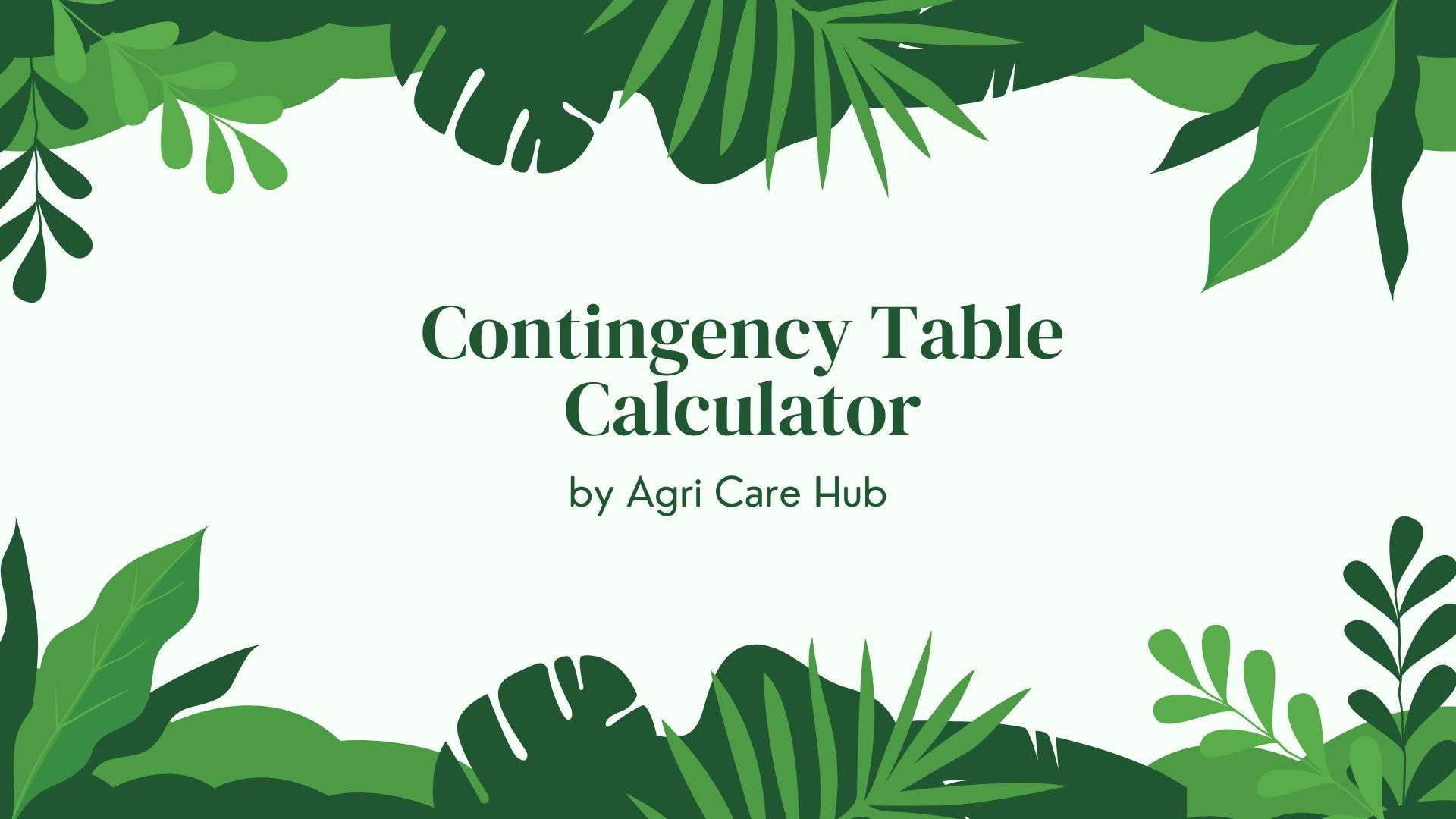 Contingency Table Calculator - Fast & Accurate