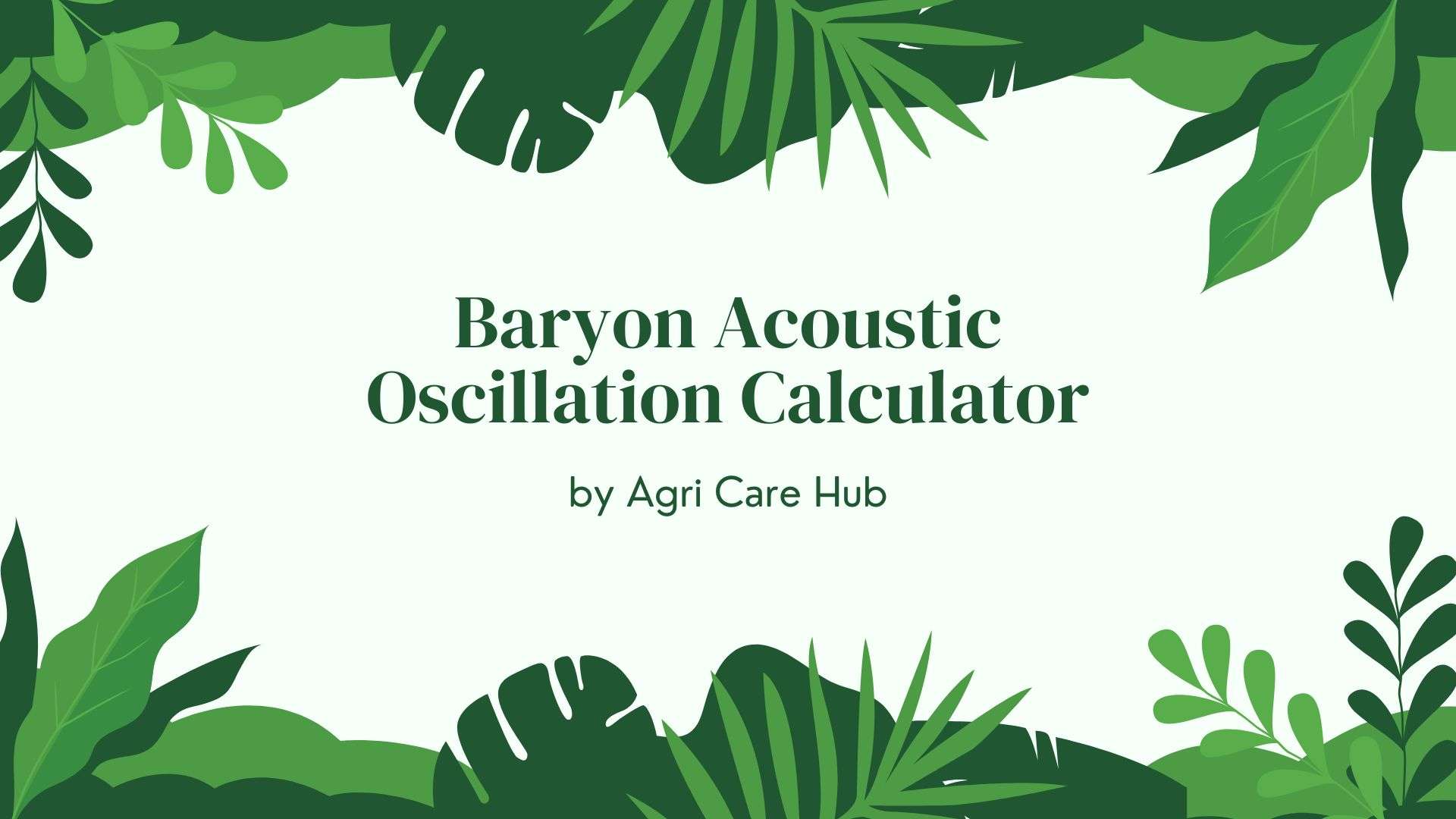 Baryon Acoustic Oscillation Calculator Tool