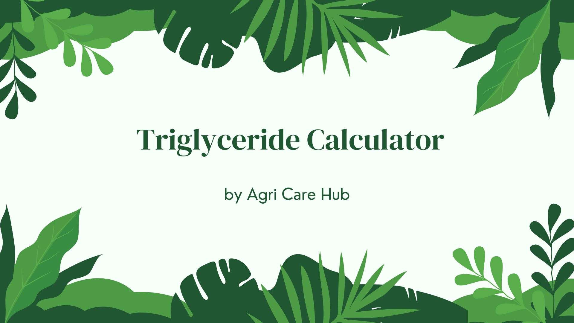 Triglyceride Calculator - Accurate Lipid Levels