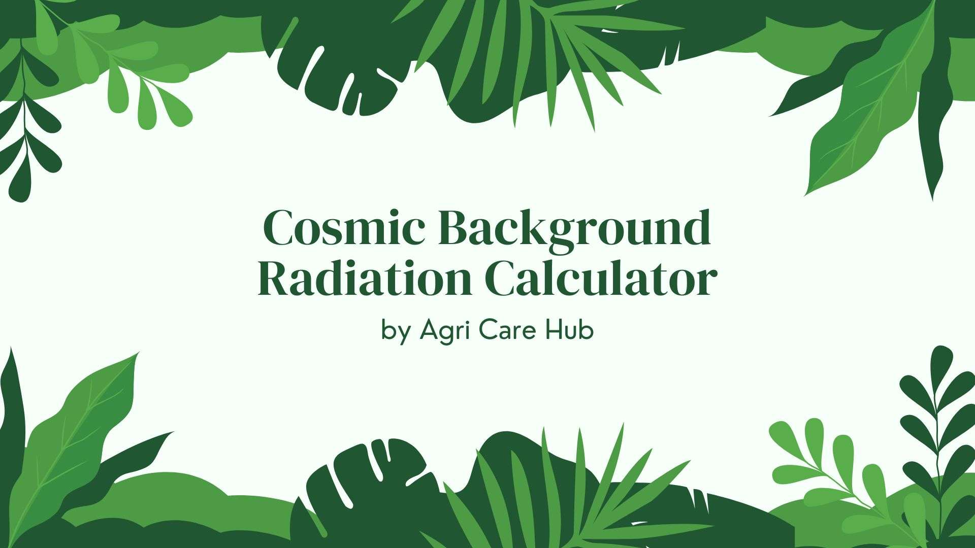 Cosmic Background Radiation Calculator Tool