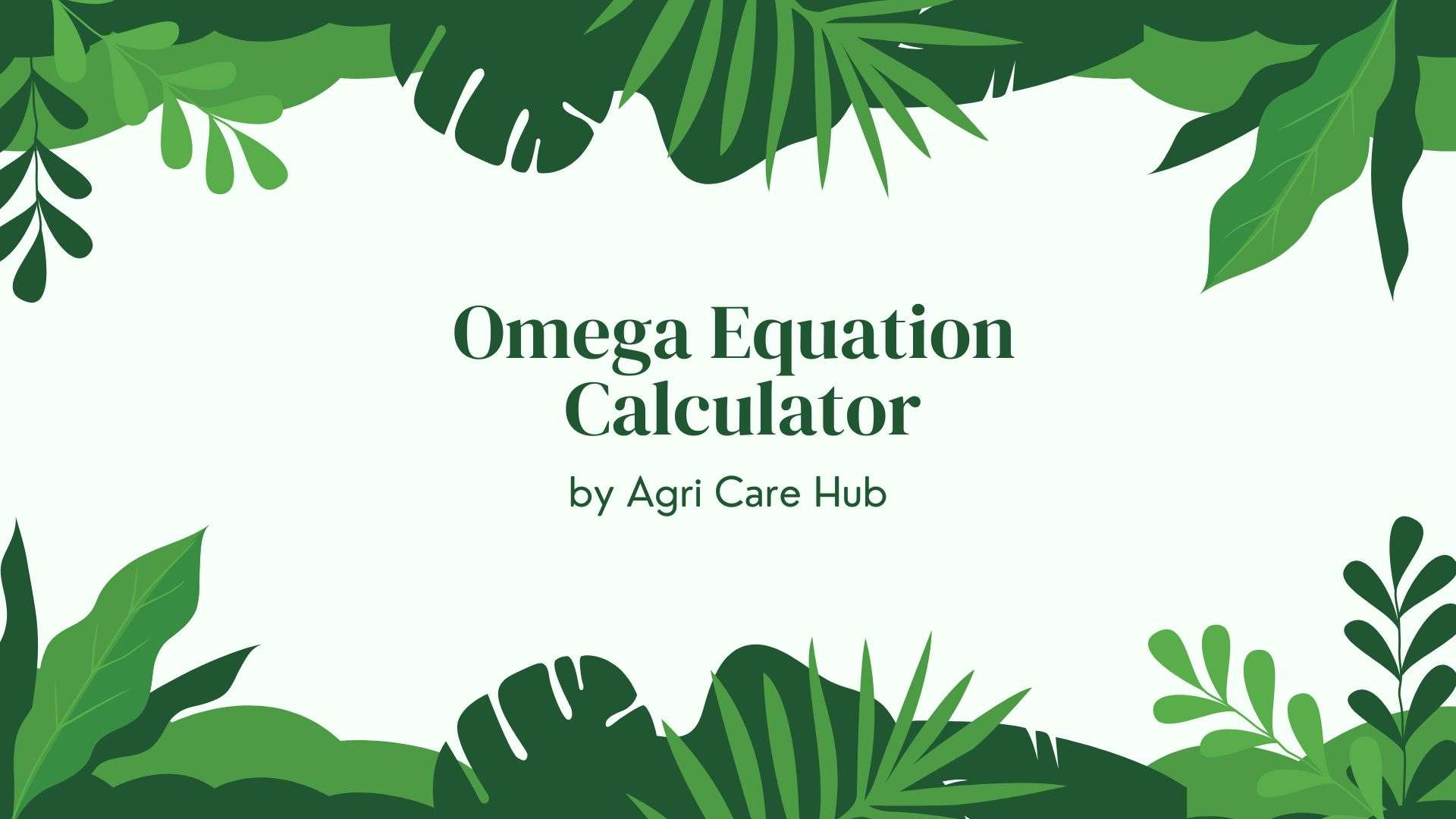 Omega Equation Calculator: Precise Weather Tool