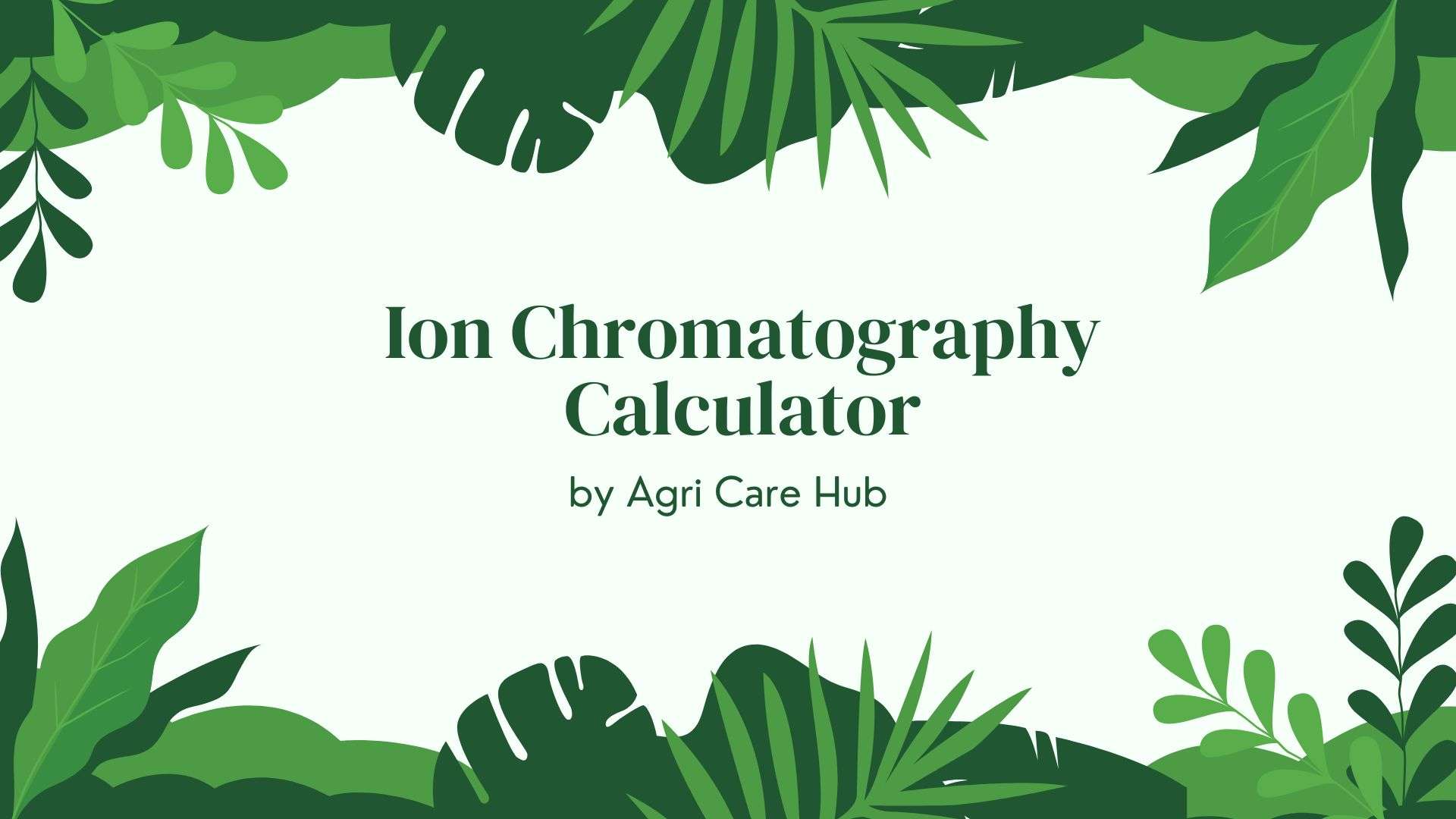 Ion Chromatography Calculator: Precise IC Analysis Tool