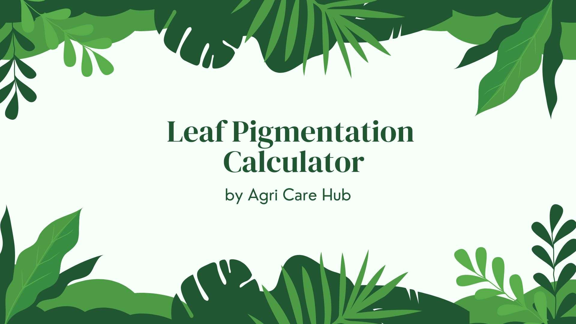 Free Leaf Pigmentation Calculator for Research