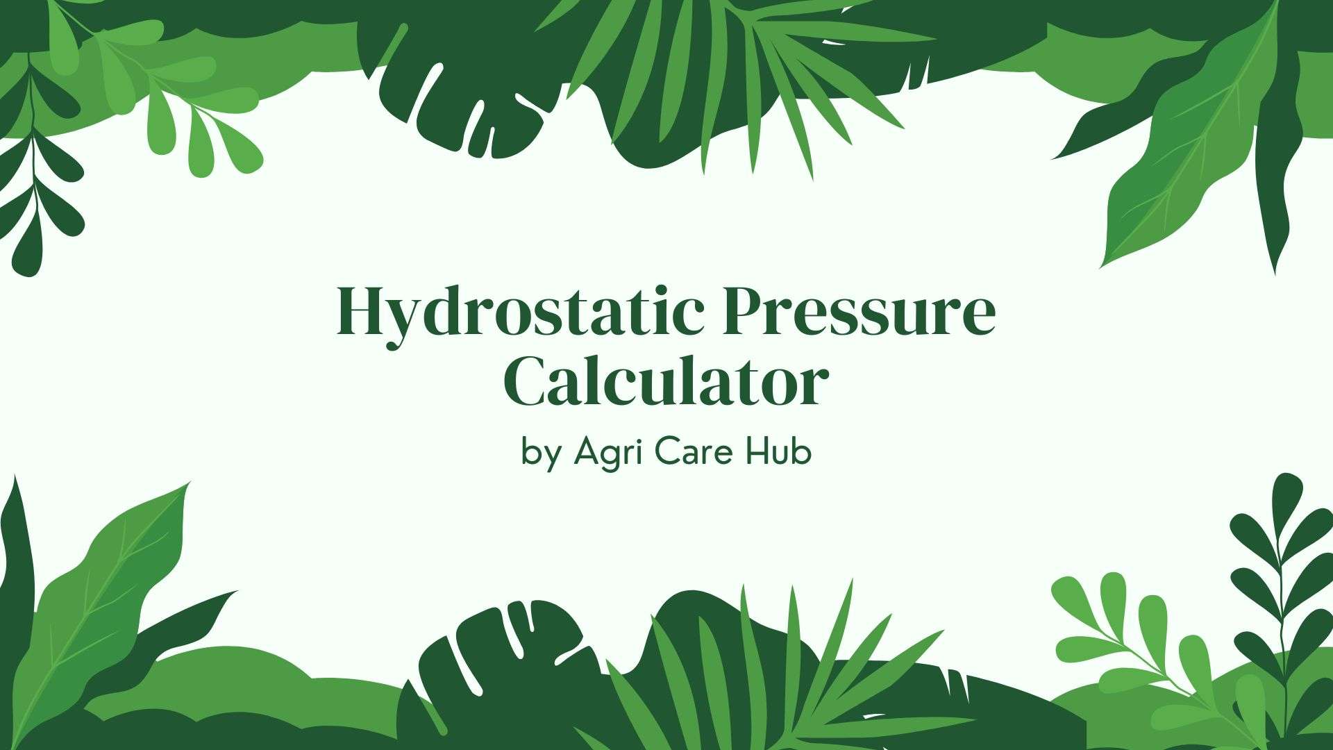 Hydrostatic Pressure Calculator - Quick Tool
