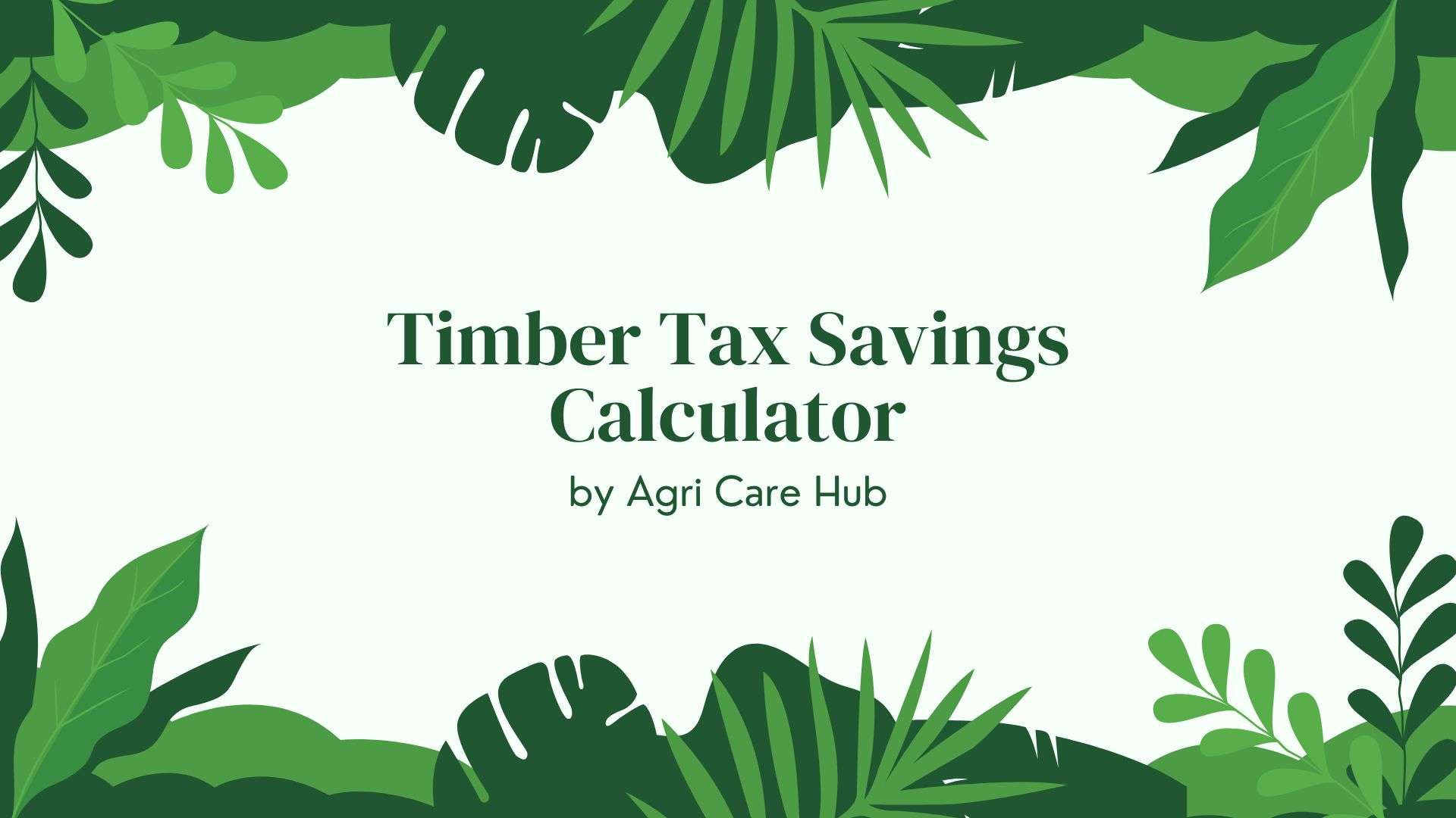 Timber Tax Savings Calculator for Landowners
