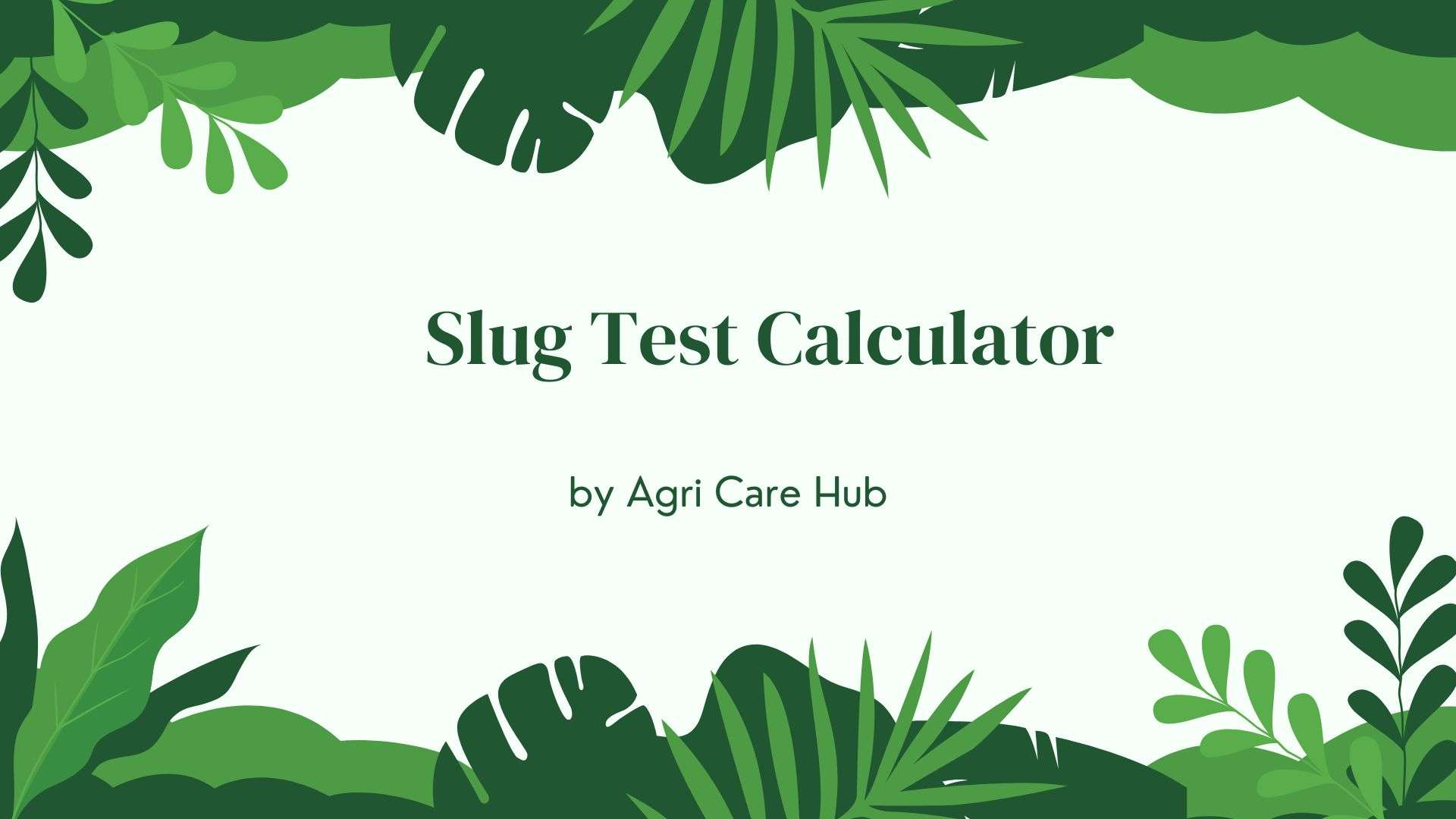 Slug Test Calculator Free Online