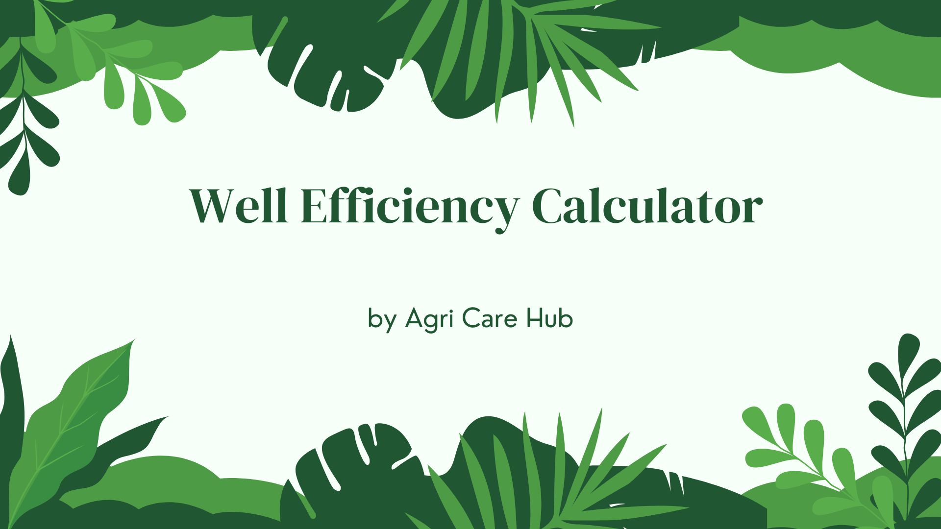 Well Efficiency Calculator - Free Online Tool