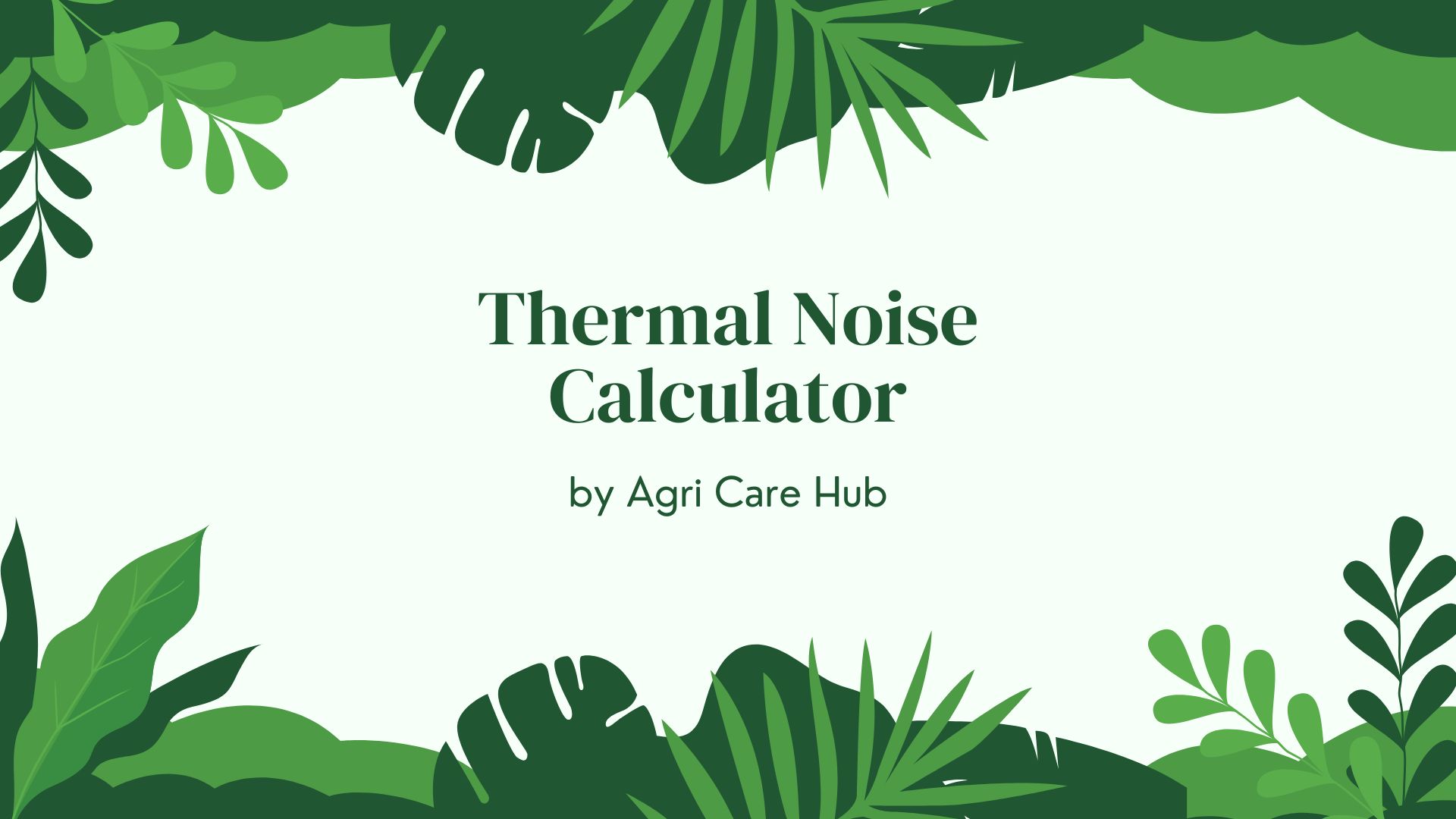 Thermal Noise Calculator | Fast & Accurate Results