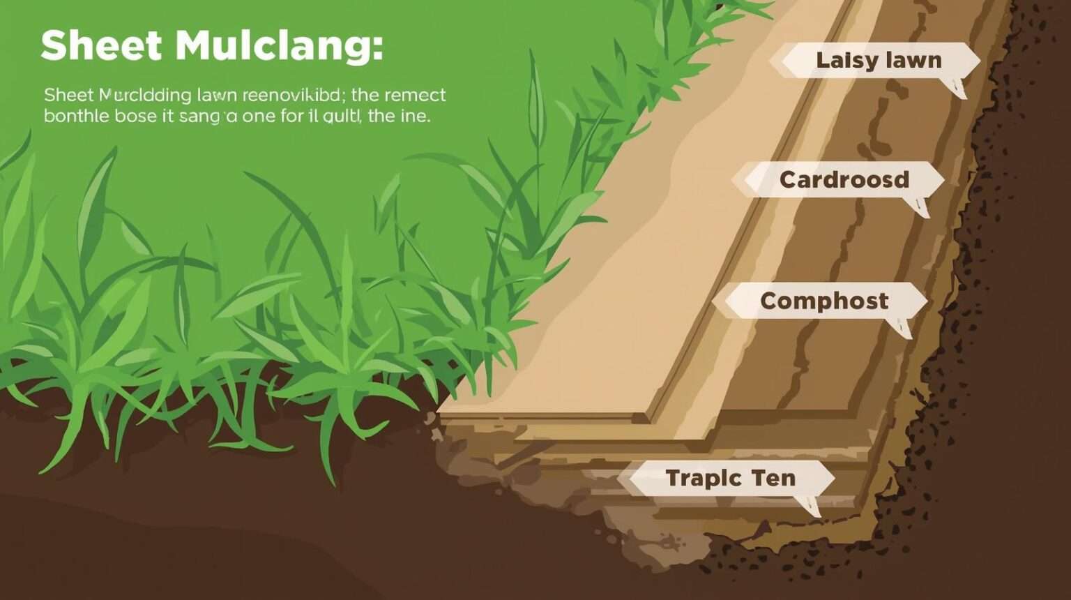 Killing Lawn with Cardboard for Future Beds Garden